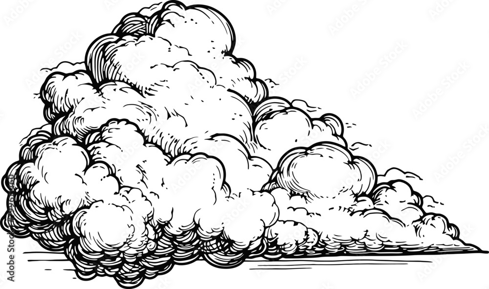 Cloud corner border drawing Stock Vector | Adobe Stock