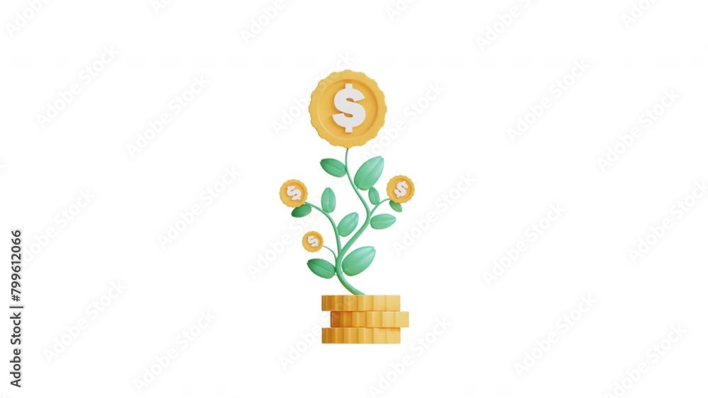 3d animation interest rate with transparant background. symbolizing ...