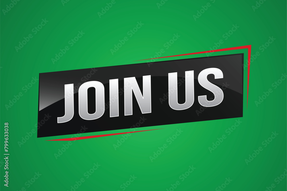 join us word concept vector illustration with modern futuristic 3d ...