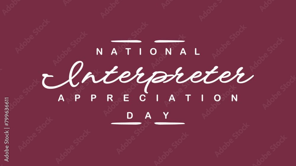National Interpreter Appreciation Day Text Animation. Great for ... National Interpreter Appreciation Day Text Animation. Great for ...