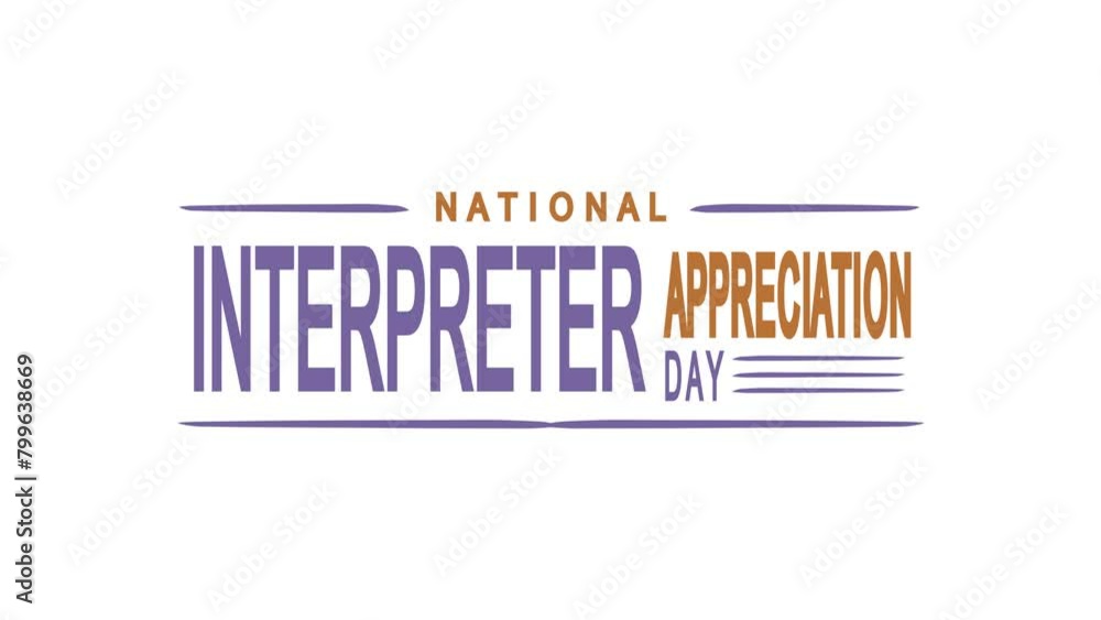 National Interpreter Appreciation Day Text Animation. Great for ... National Interpreter Appreciation Day Text Animation. Great for ...