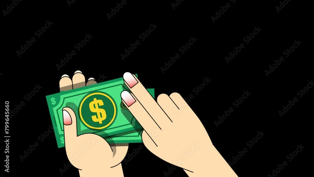Spread money animation using hand movements to spread the money ...