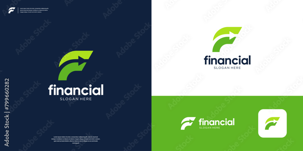 Financial arrow logo design inspiration. Stock Vector | Adobe Stock