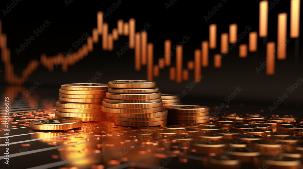 3d illustration depicting the fluctuating exchange rate, represented by ...