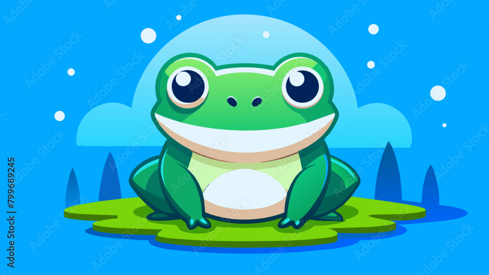 Kawaii frog, minimalist, cute, Cute minimalist: adorable rana. Rana ...