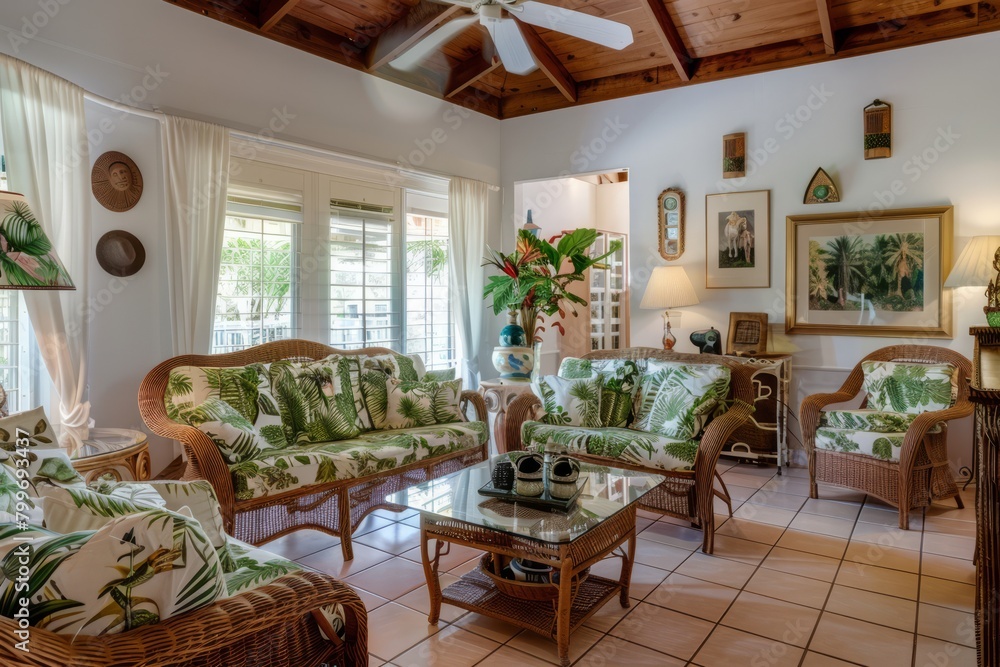 Retreat to a colonial-style vintage living room with colonial-era ...