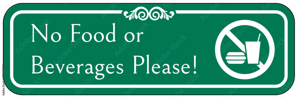 Hospital way finding sign no food or beverage please Stock Vector ...