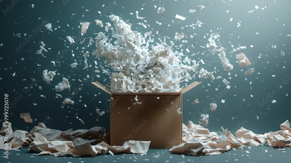 Visualize the contents spilling out of the box. What do you see first? Stock Illustration ...