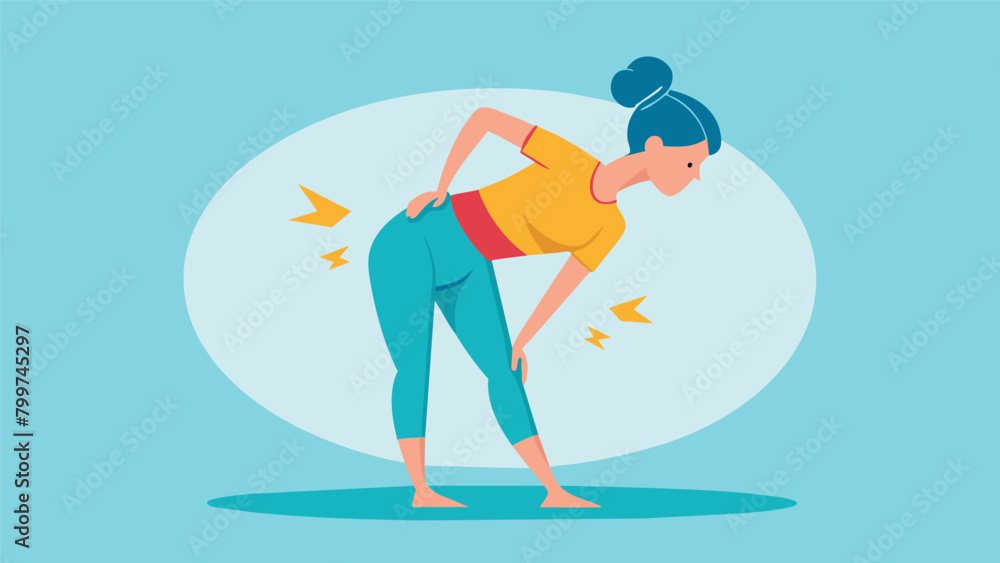 A person standing with their hands on their hips rotating their torso ...