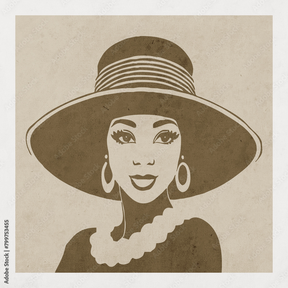 Fictional character of a woman with a hat. Logo design for use in ...