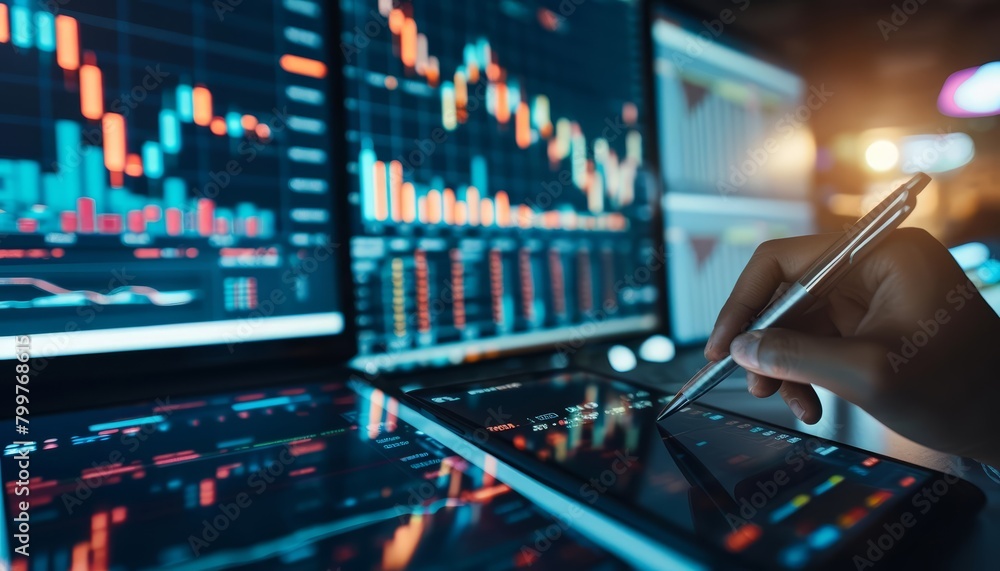 Financial analysts peer over charts, their lines and figures a map to ...