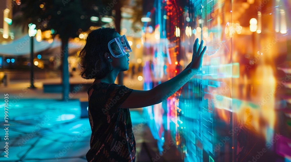 Public art installation featuring transformative holographic sculptures ...