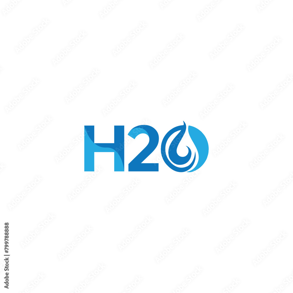 H2O logo design, H2o Letter Water Drop Logo Design With Water Wave ...
