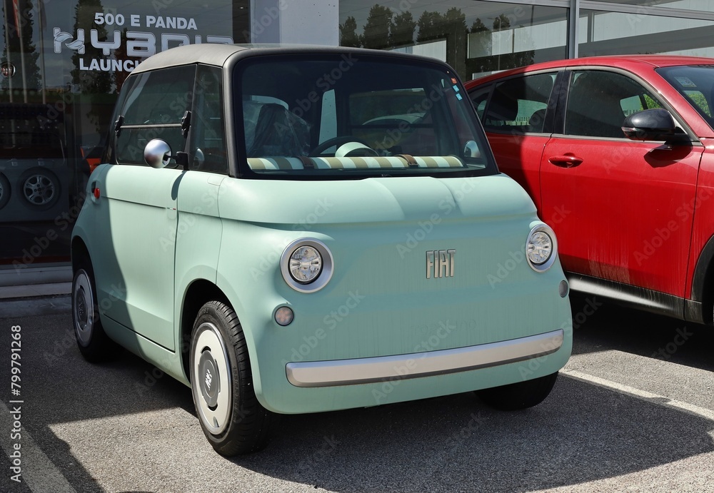 Tavagnacco, Italy. April 28, 2024. New Fiat Topolino, all electric ...