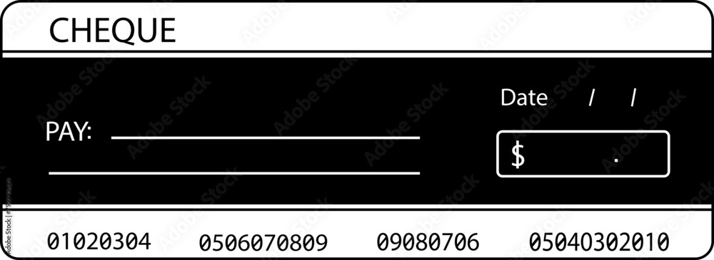 Payment cheque icon. bank cheque vector symbol. paycheque sign in ...