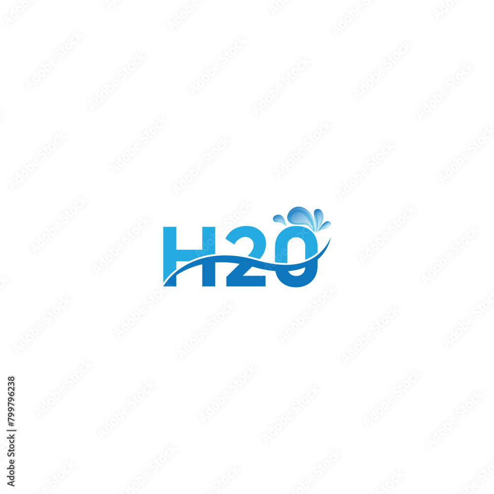 H2O logo design, H2o Letter Water Drop Logo Design With Water Wave ...