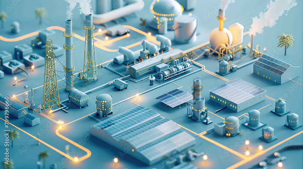 A comprehensive flowchart of a large solar power plant scenario. The ...