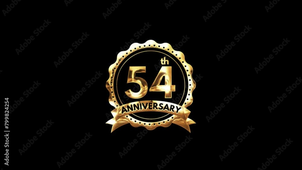 54th Anniversary luxury Gold Animation. Greeting for the 54th ...