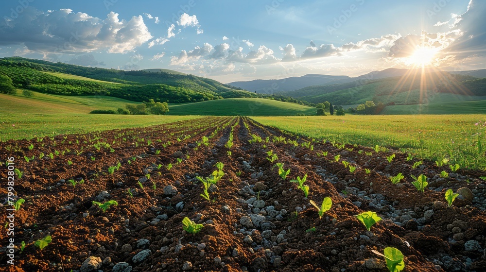 A regenerative agriculture farm restoring degraded land, Cover crops ...