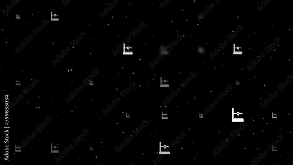 Template animation of evenly spaced small 3D printer symbols of ...