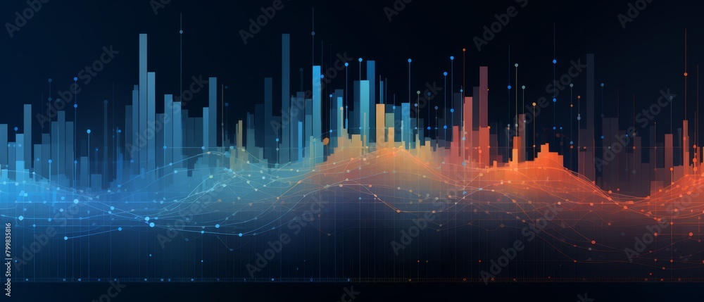 Data visualization background with abstract elements resembling charts ...