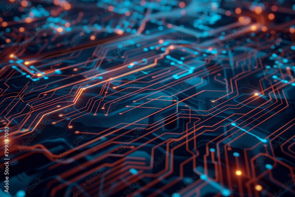 Electronic Maze: A Complex Network of Copper Circuits and Blue Lights ...