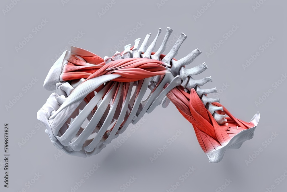 3D diagram of rotation control muscles, highlighting balance problems ...