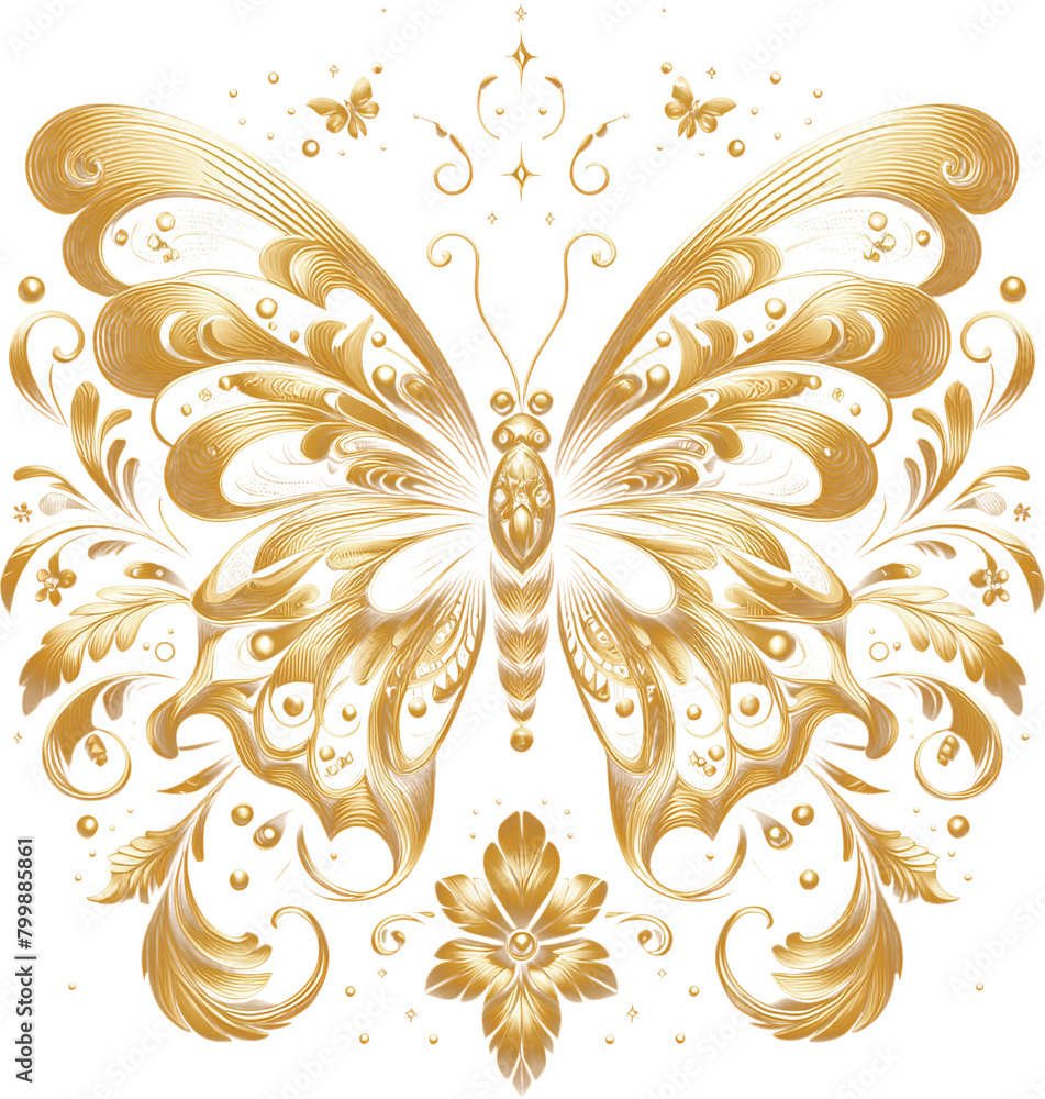 gold butterfly luxury clipart, golden butterfly line art png ...