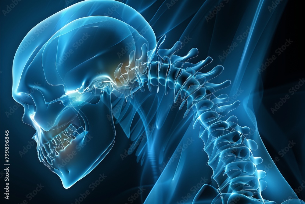 leg bones neck and skull x ray view, medical anatomy exams Stock ...