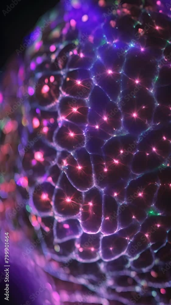 representation of a part of a cell with synaptic connections shinning ...