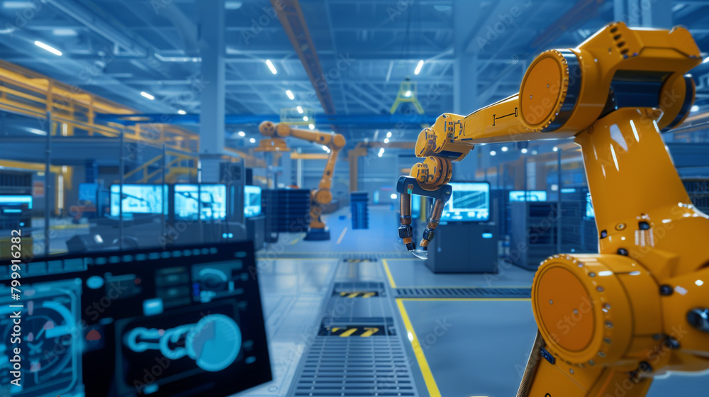 Foto de manufacturing plant undergoing digital transformation where ...