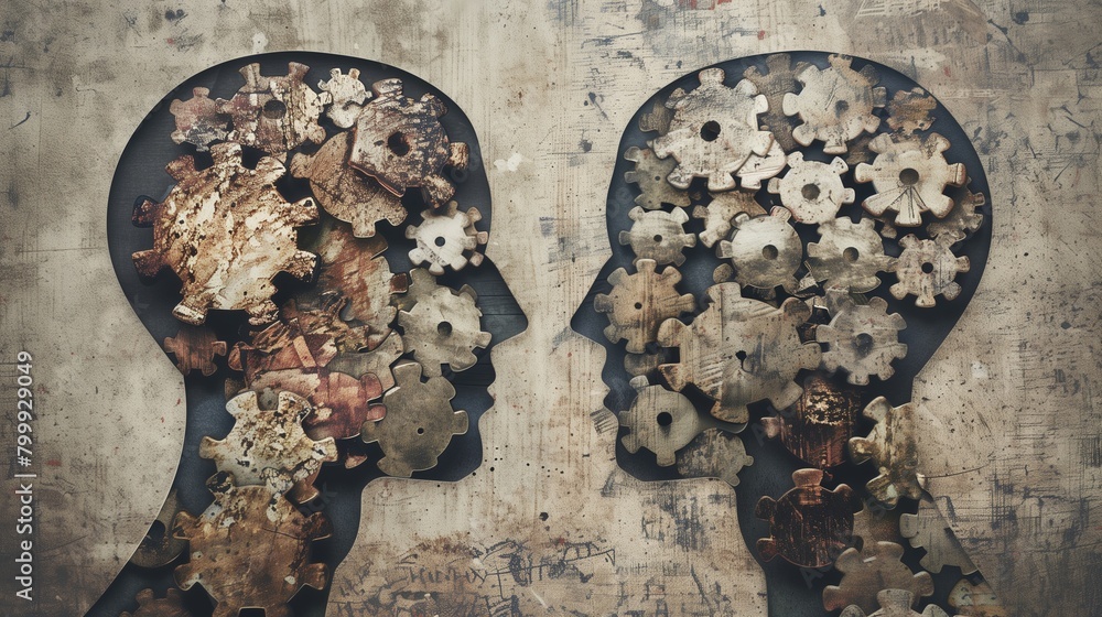 An abstract representation of psychological intelligence, showcasing ...