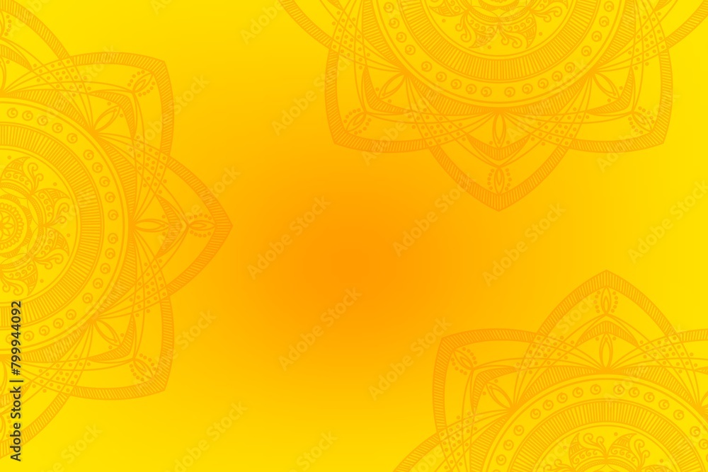 Indian Art Background Yellow with mandala pattern Indian background ...