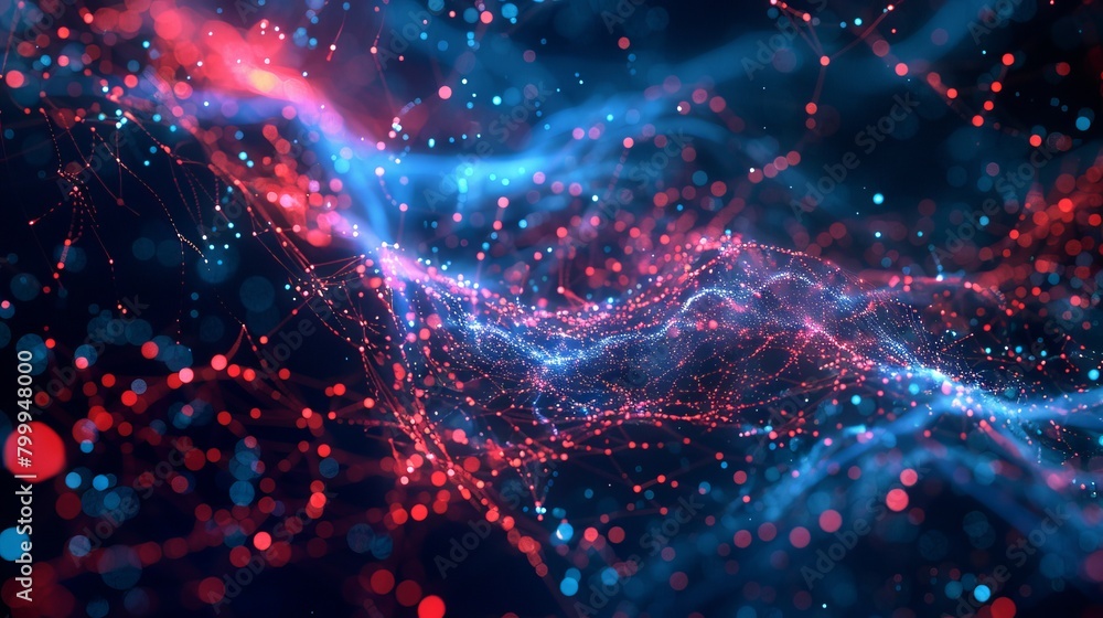 Vibrant tech abstract: futuristic cloud computing and data structure ...