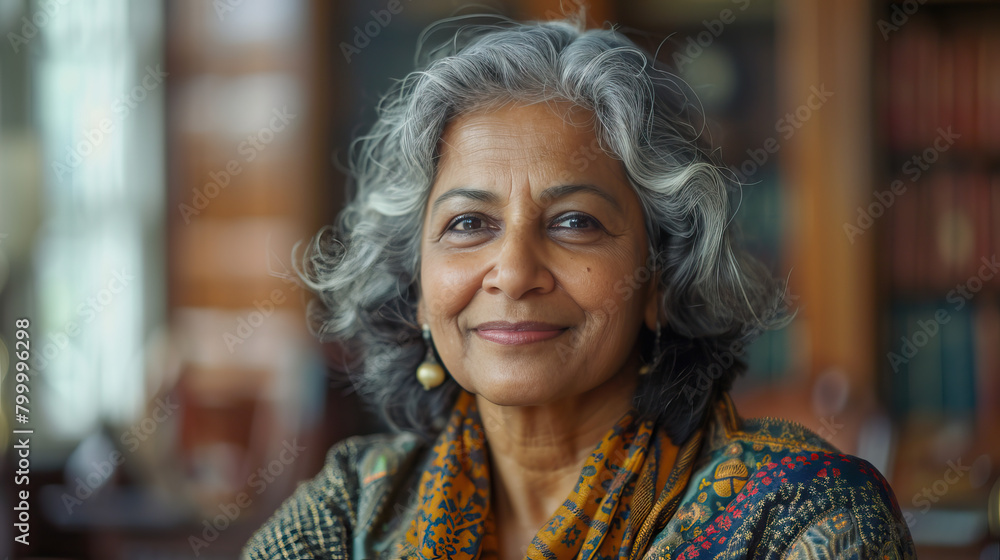 Close-up portrait of hardworking high court judge, smiling and staring ...