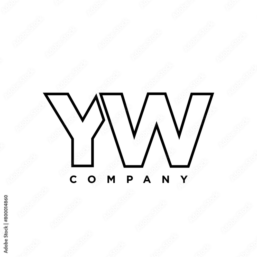 Letter Y and W, YW logo design template. Minimal monogram initial based ...