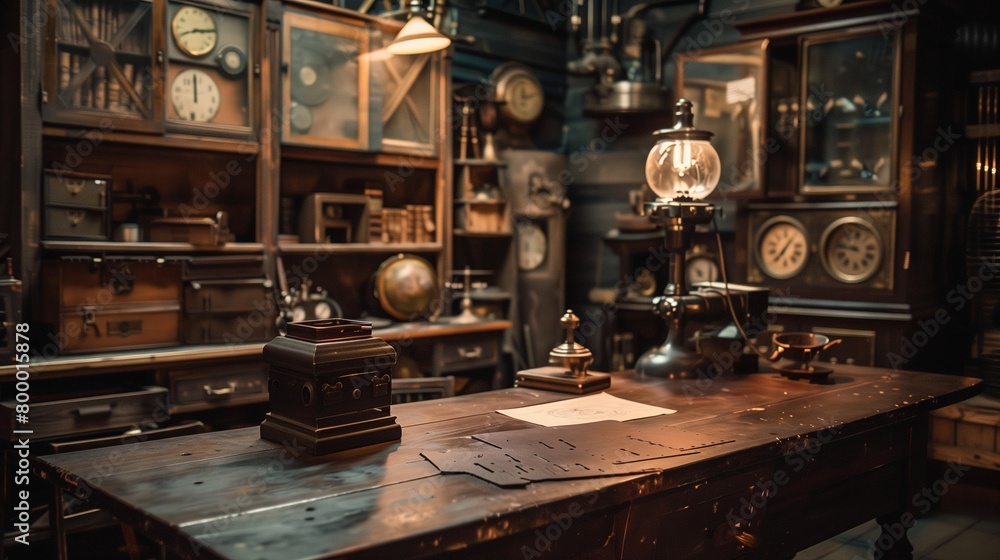Victorian steampunk-inspired escape room with vintage props, hidden ...
