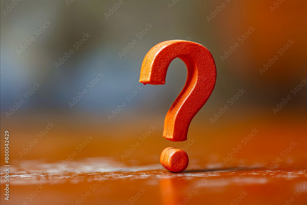 A question mark is made out of a small orange object. The orange object ...