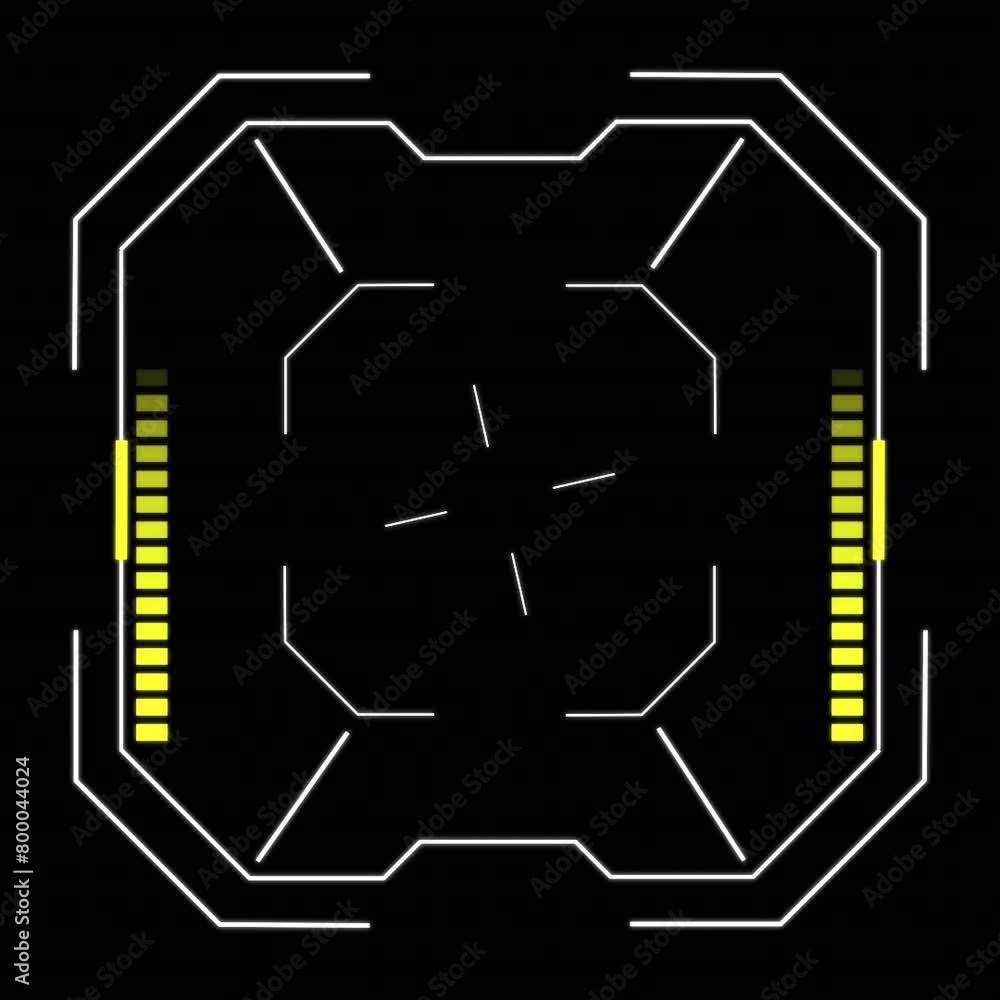 Digital Analysing and Loading Data HUD Display. loading, analysing data, rotating circles ...