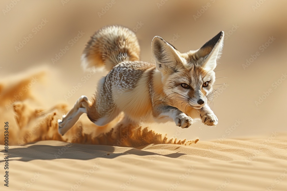 A Desert Fox in the Egyptian Sahara, fennec fox, fennec fox on a white ...