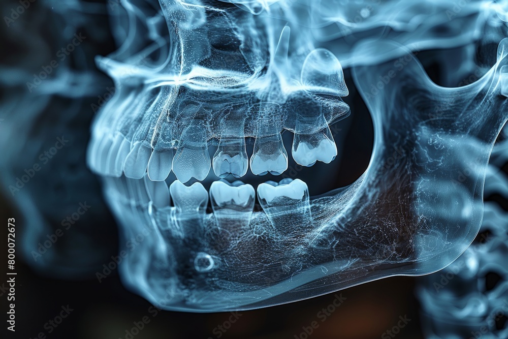 Detailed 3D face x-ray provides thorough examination of human mandible ...