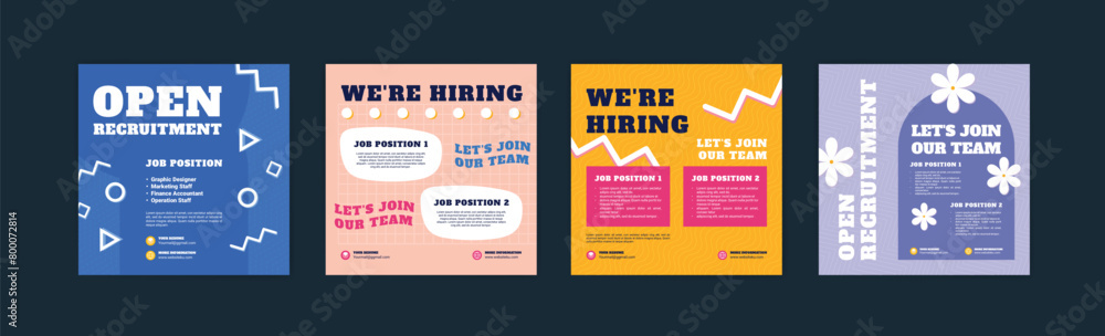 We're hiring. Job vacancy banner. Job offer flyer template. Job vacancy ...