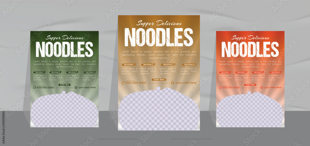 Delicious healthy noodles food menu Flyer design and restaurant fast ...