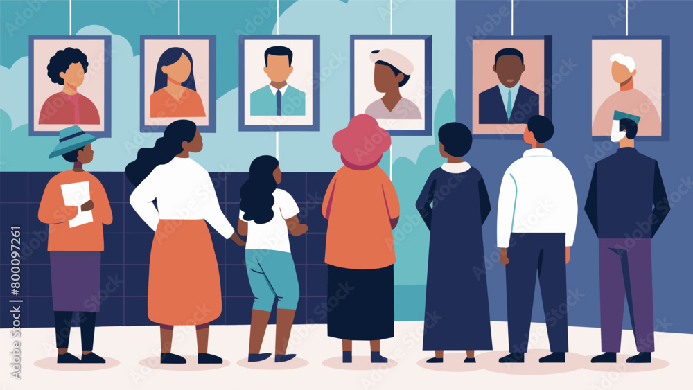 An illustration of a memorial wall covered in photos and names of Civil ...