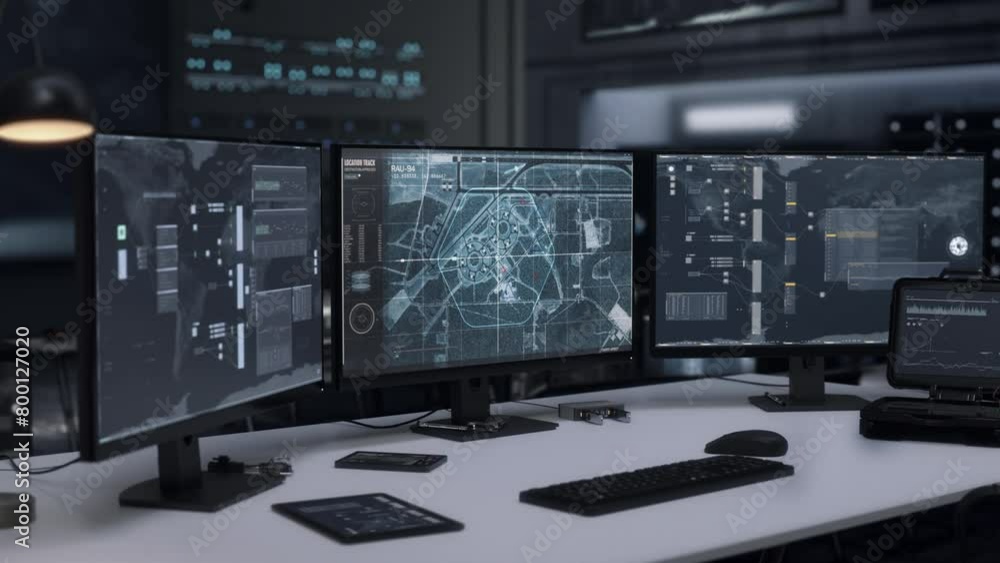 Modern Army Target Tracking Tech Scans Military Base Location ...