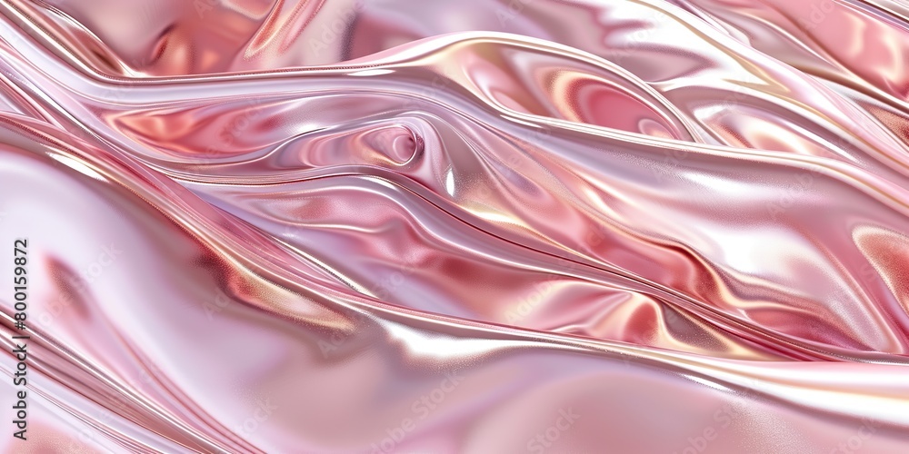 Abstract peach fuzz golden liquid metal background. Holographic chrome ...