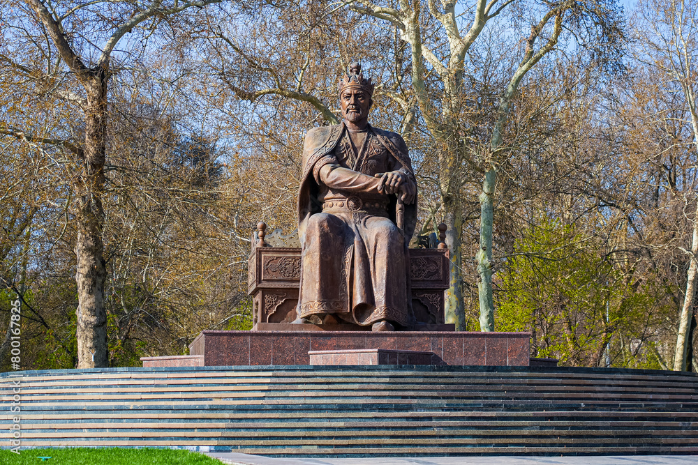 Amir Temur Monument in Samarkand, Uzbekistan, Central Asia - Bronze ...