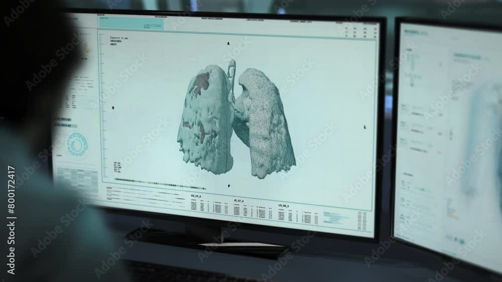 Futuristic Medical X-Ray Scanner Analysis Results In Dangerous Lungs ...