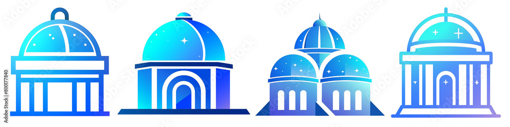 Observatory clipart collection, symbol, logos, icons isolated on ...