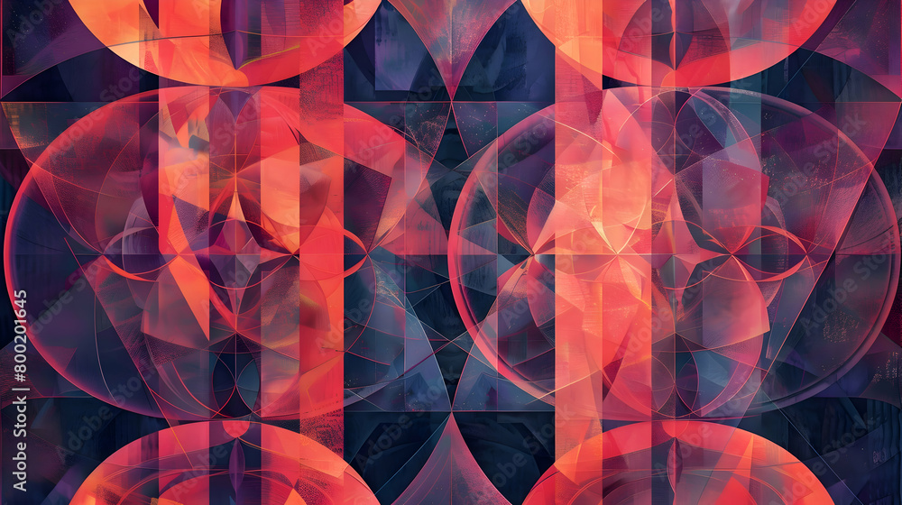 A detailed image of a complex geometric pattern featuring multiple ...